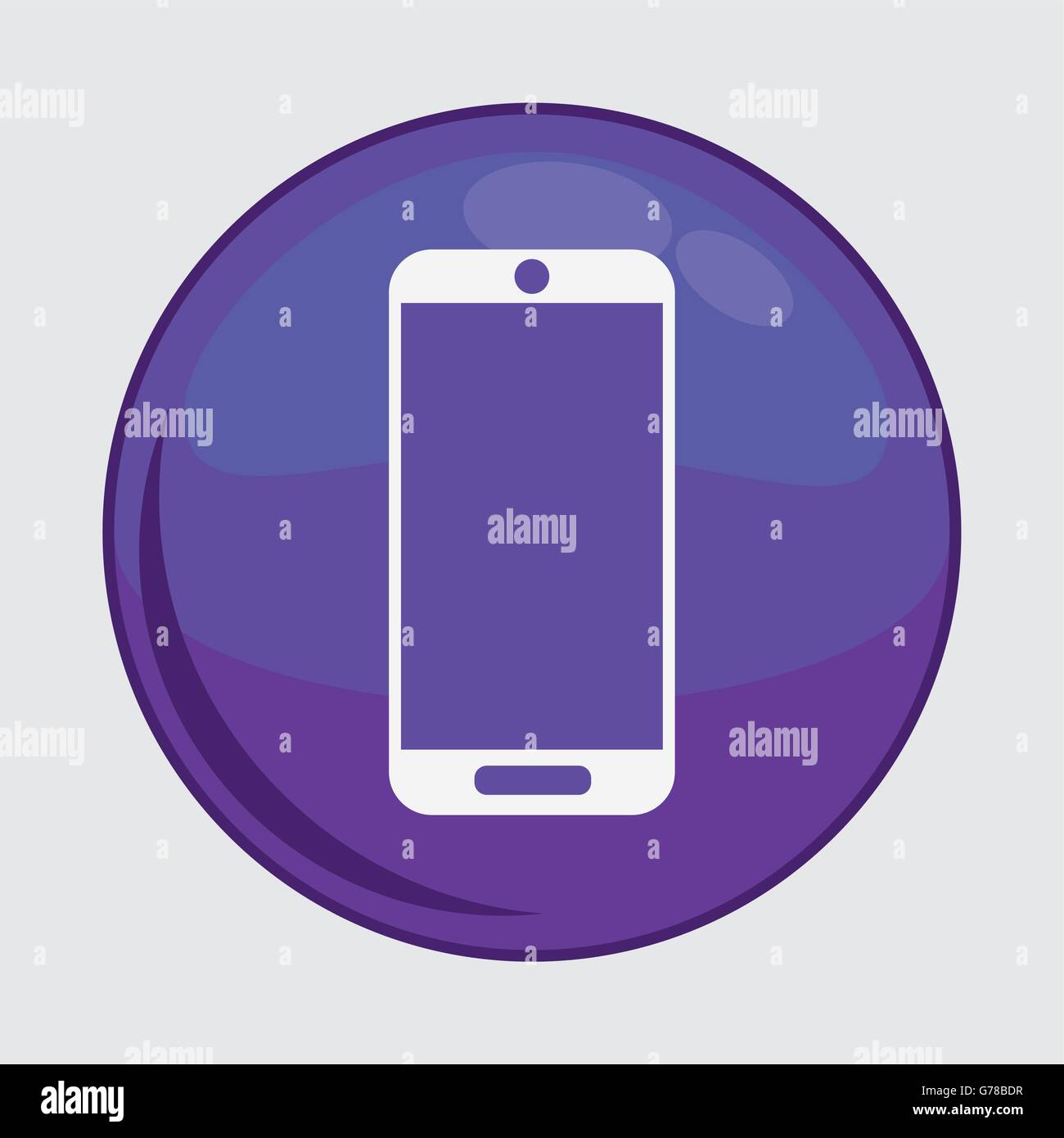 smartphone button icon. Social media design. vector graphic Stock ...