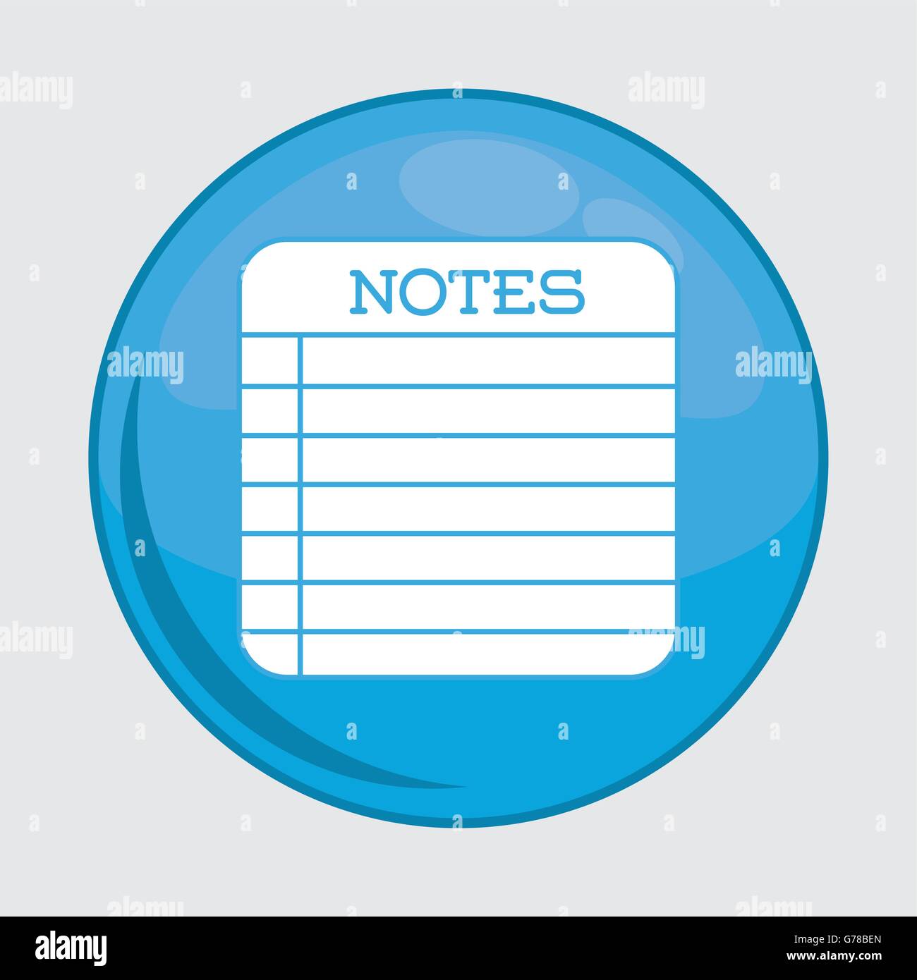 notes button icon. Social media design. vector graphic Stock Vector ...