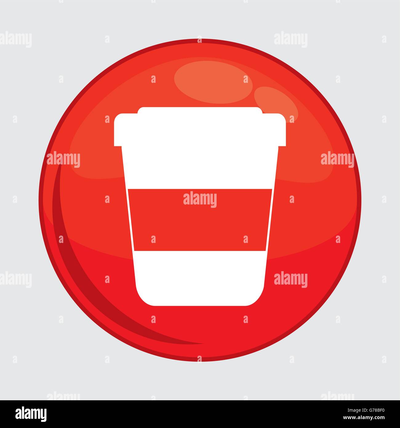 coffee mug button icon. Social media design. vector graphic Stock ...