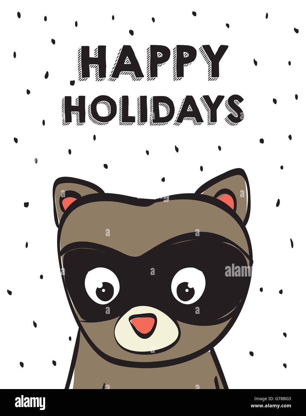 raccoon cartoon icon. Merry Christmas. vector graphic Stock Vector ...