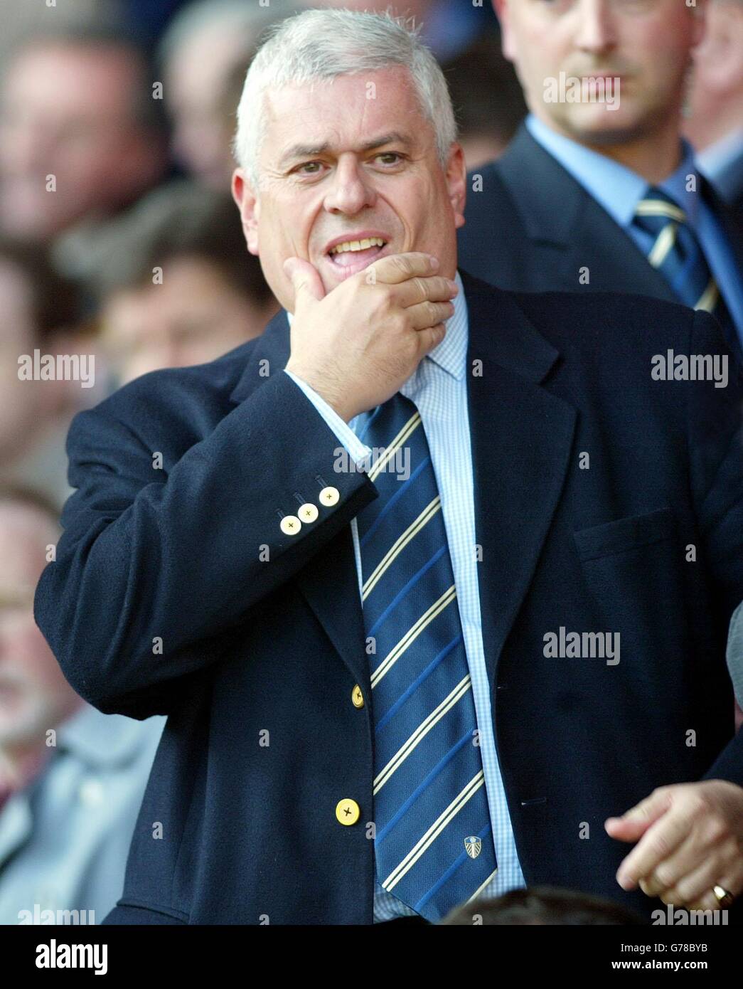 Leeds United Chairman Peter Ridsdale watches his side's 3-1 defeat ...