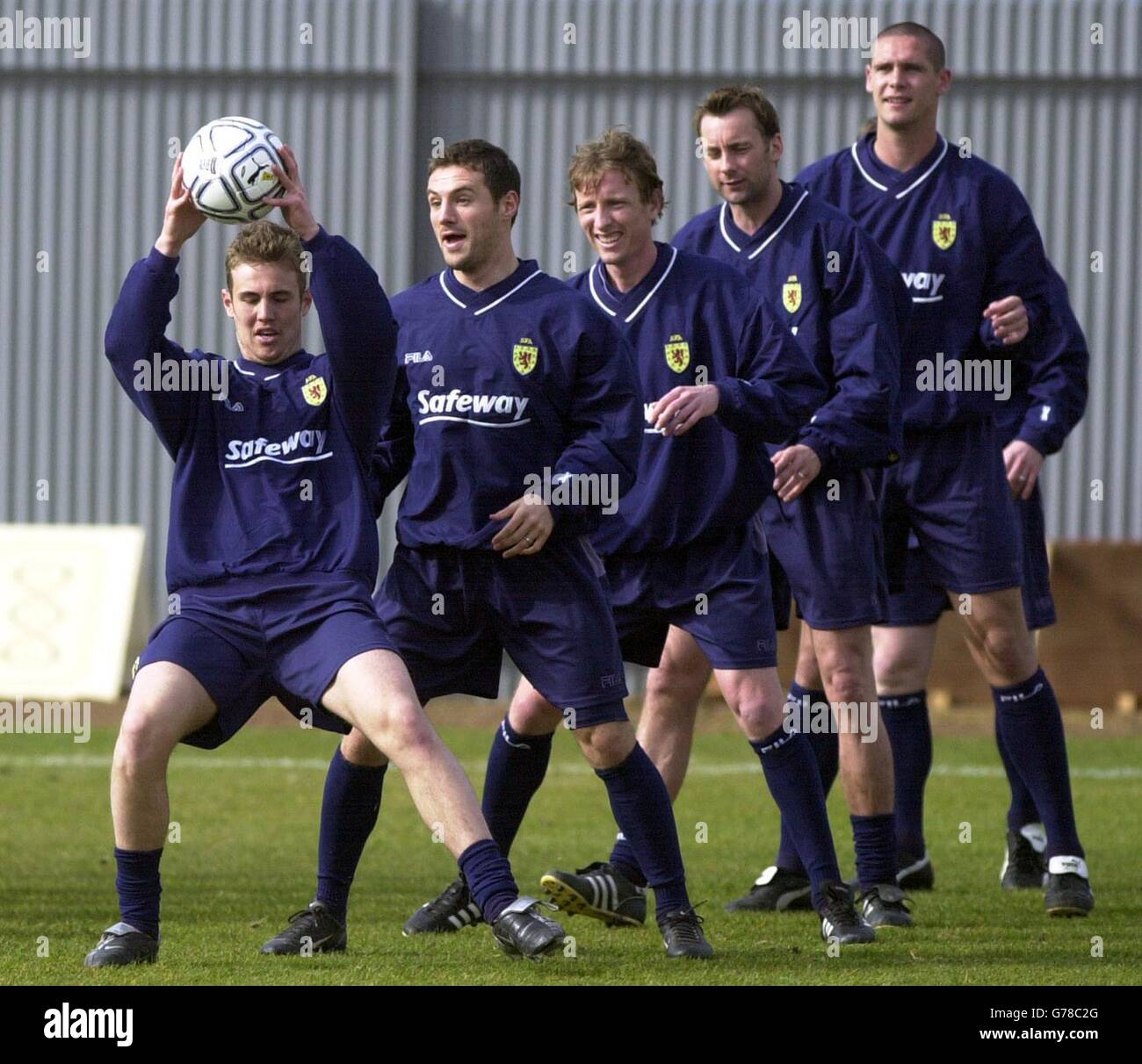 The scotland team during training at strathclyde homes stadium hi-res ...
