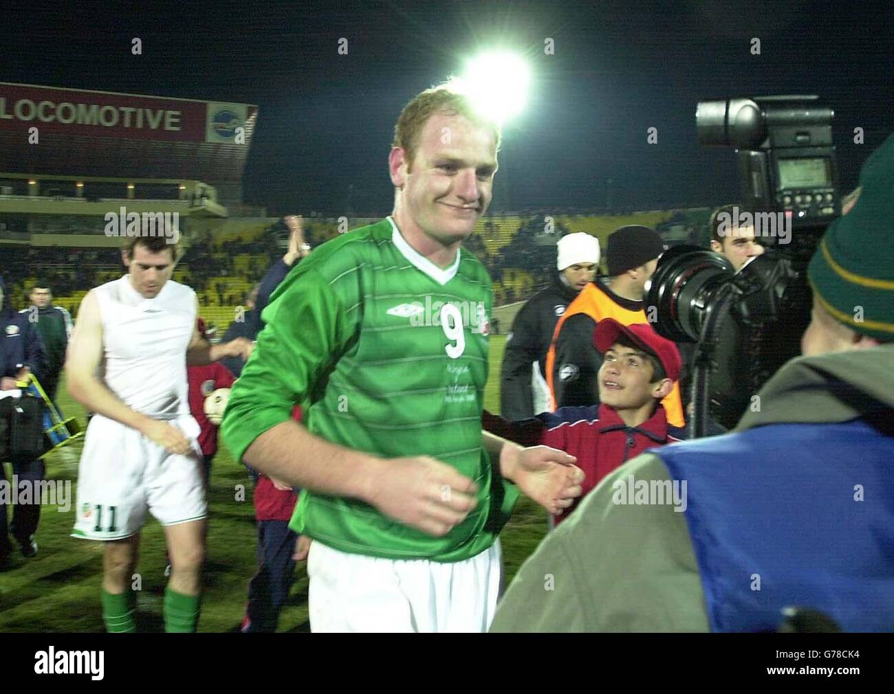 Ireland's Gary Doherty leaves the pitch after scoring the winner in ...