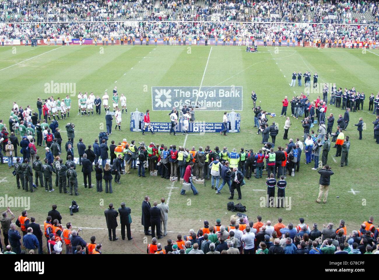 The Trophy presentation after the RBS 6 Nations Championship decider at ...