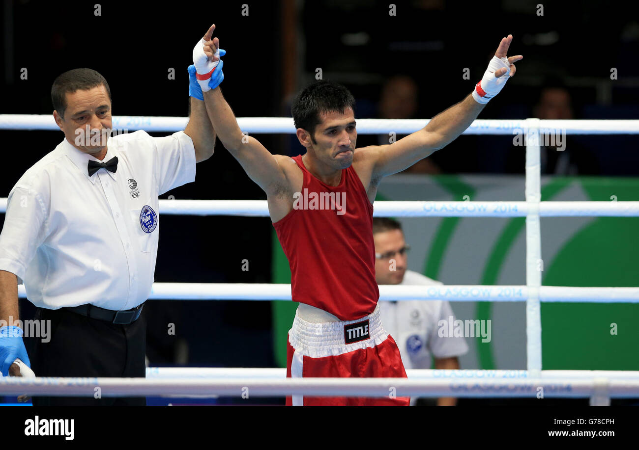 Pakistan's Muhammad Waseem celebrates winning his fight against ...