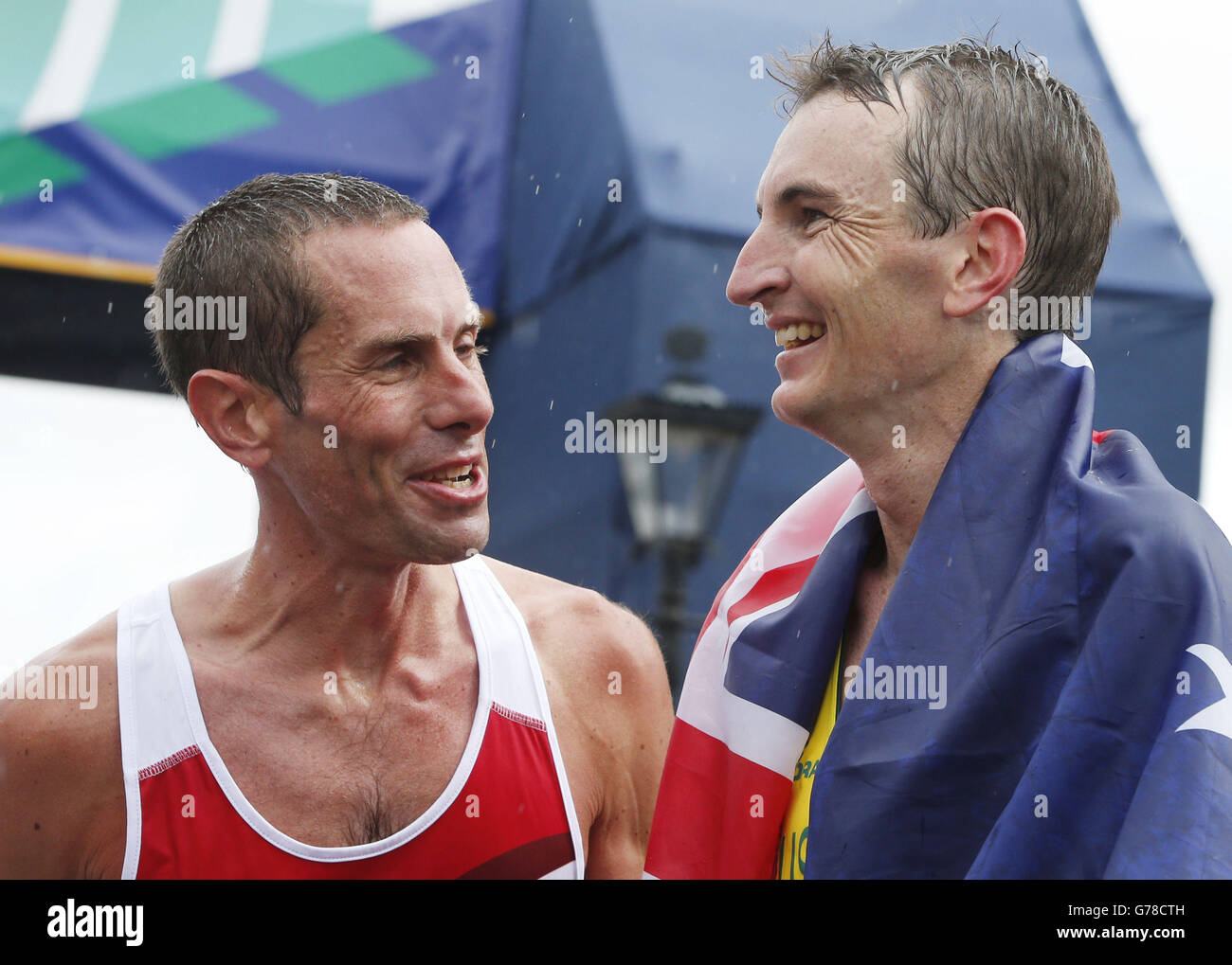 England's Steven Way (left) congratulates Australia's Shelley after ...
