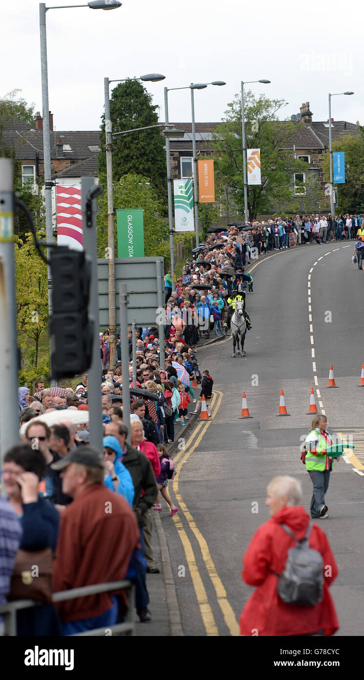 Crowds queue around the stadium on the opening day of the Athletics at ...