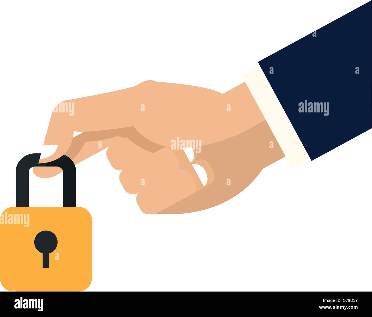 Hand holding lock sign Stock Vector Images - Alamy