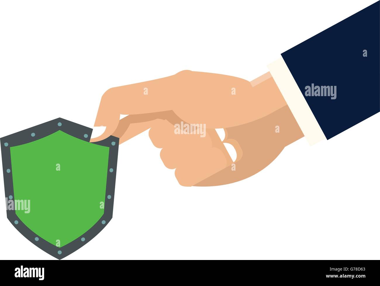 hand holding shield icon Stock Vector Image & Art - Alamy