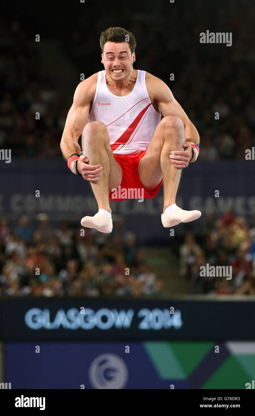 England's Kristian Thomas competes on the Vault during the Men's ...