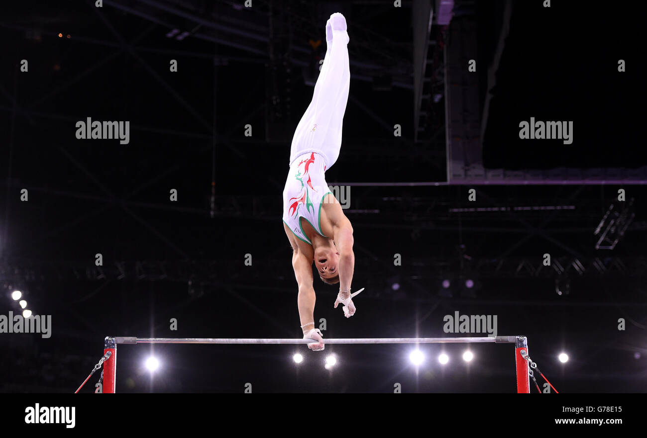 Wales' Robert Sansby during the Men's Artistic Gymnastic's Team Final ...