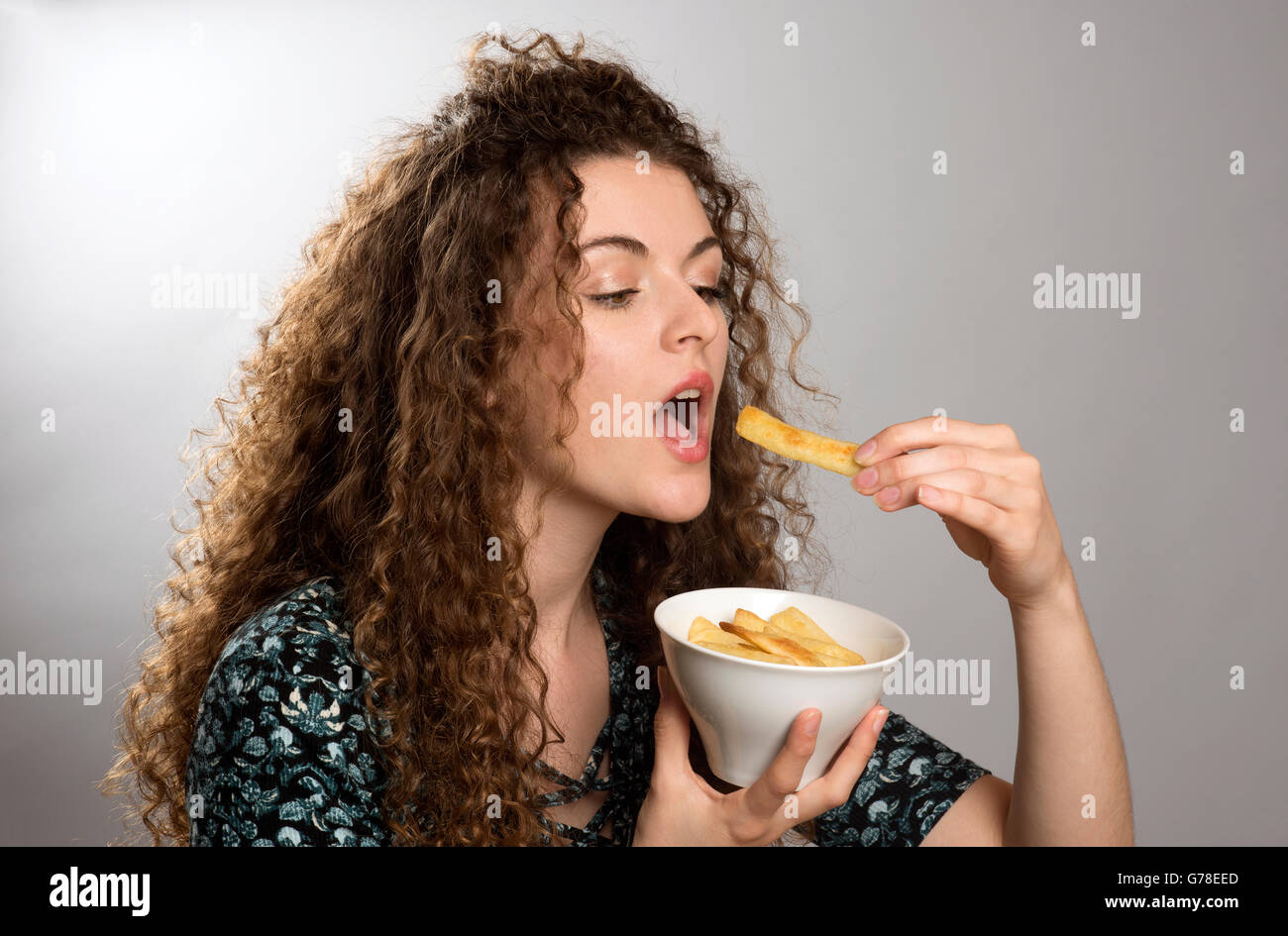 Eating french fries potato hi-res stock photography and images - Alamy