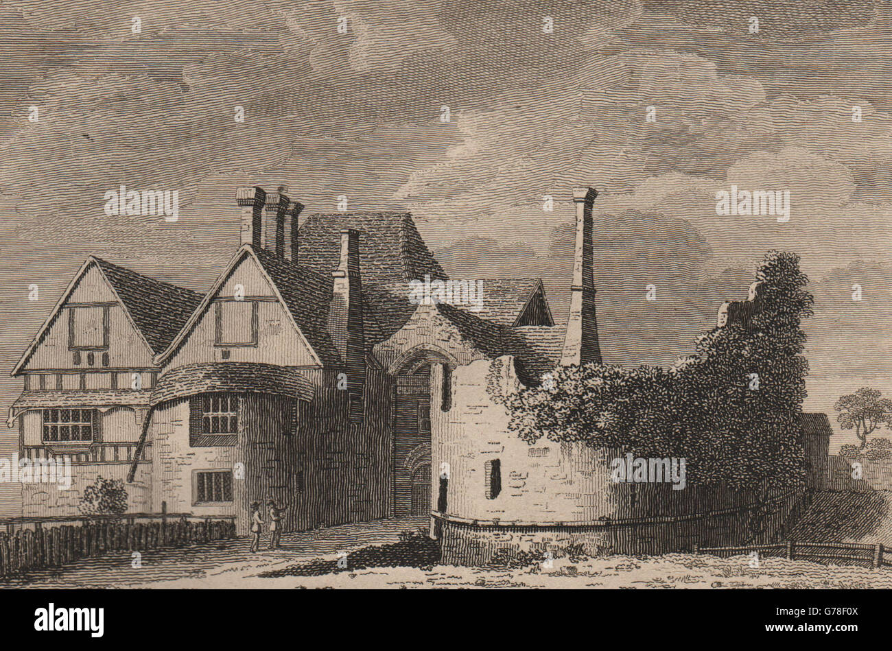 LEYBOURNE CASTLE, Kent. 'Leibourn Castle'. Plate 2. GROSE, antique ...