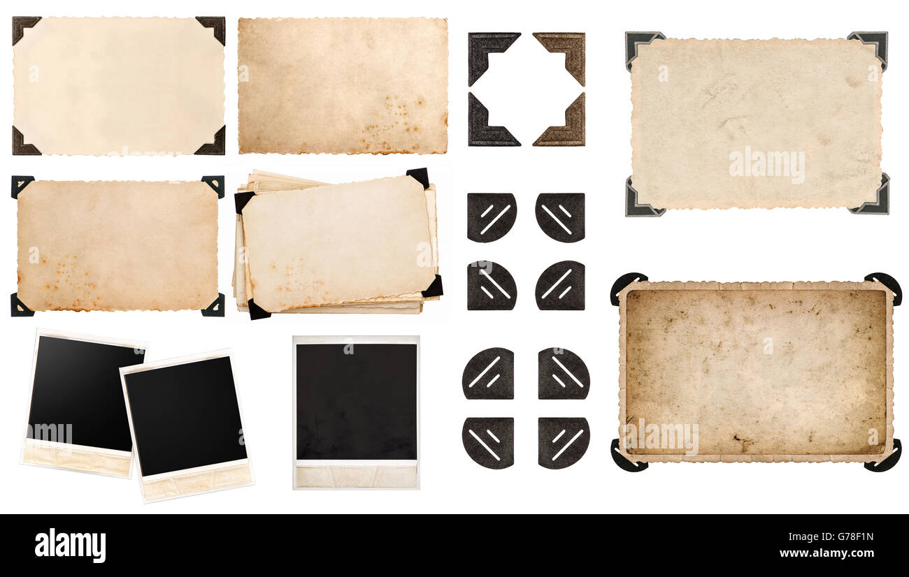 Vintage paper card with corner, photo cardboard, instant photo polaroid ...
