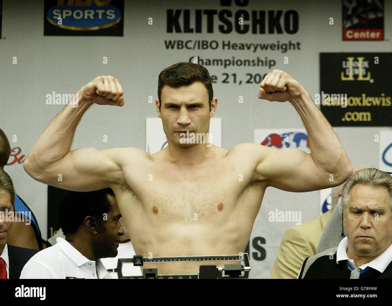 Ukrainian challenger Vitali Klitschko at the weigh-in, ahead of ...
