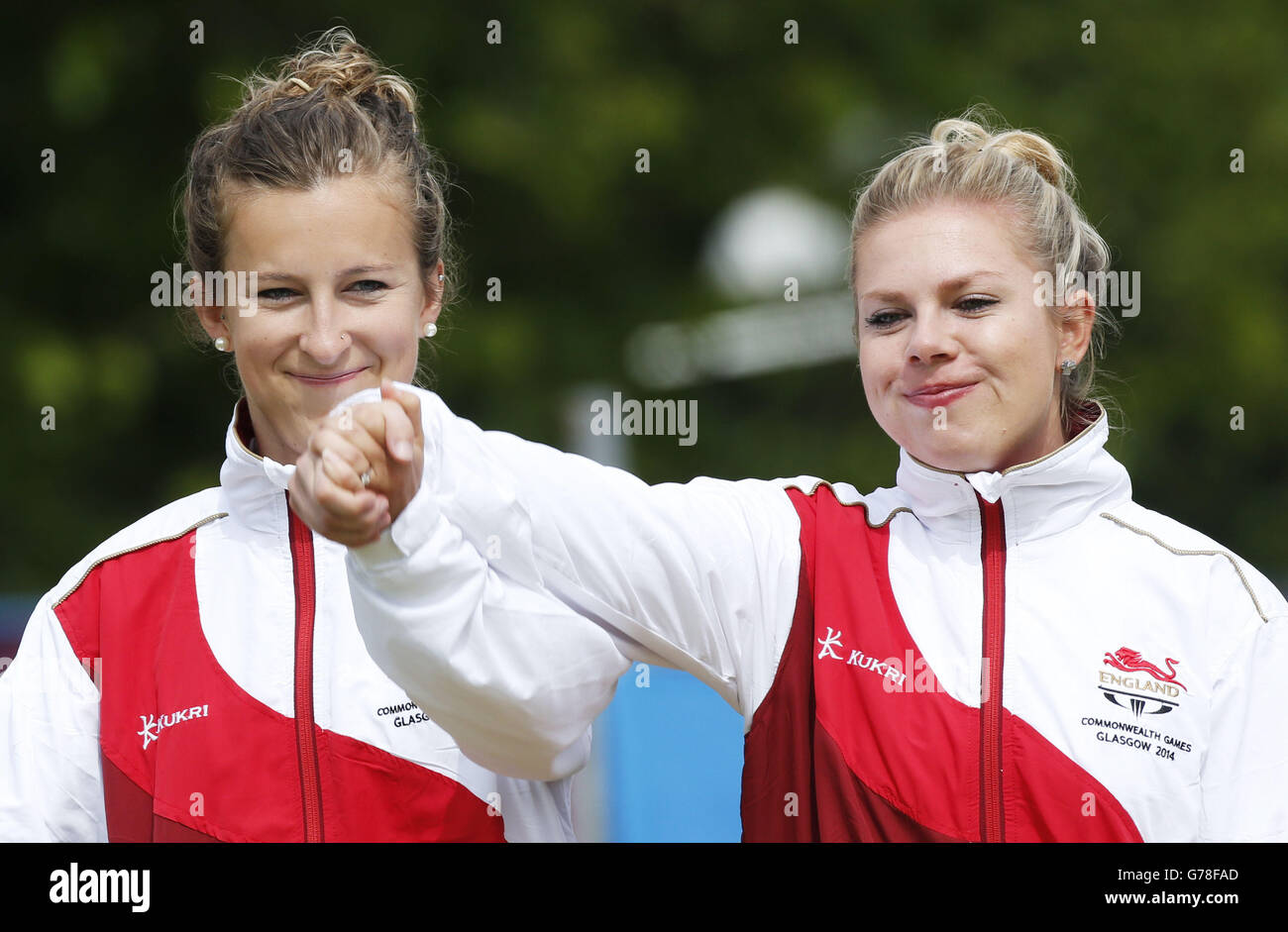 England skip Natalie Melmore (left) and Jamie-Lea Winch celebrate ...