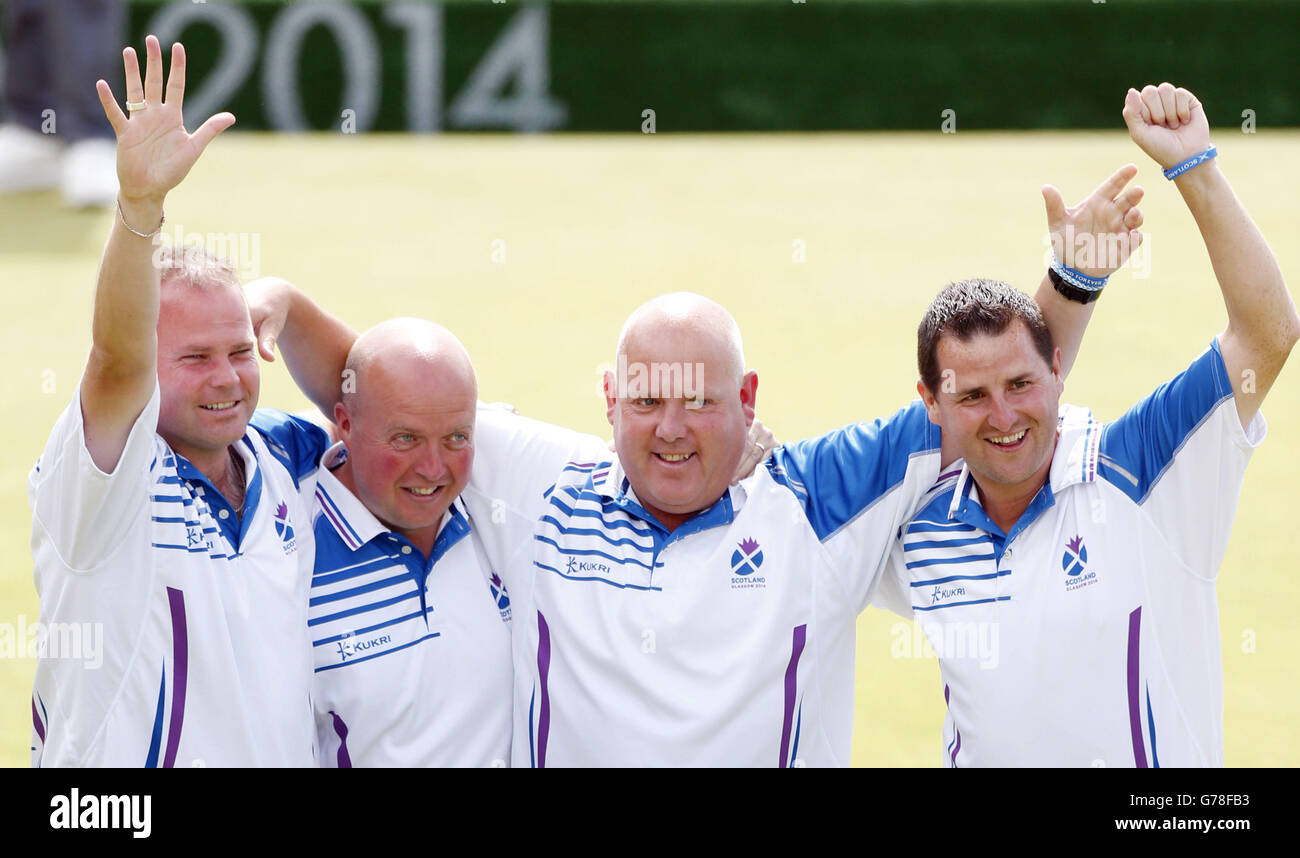 Scotland's (left-right) Paul Foster, Alex Marshall, David Peacock and ...
