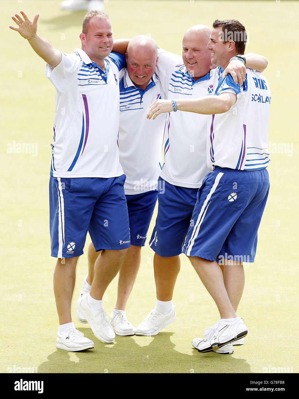 Scotland's (left-right) Paul Foster, Alex Marshall, David Peacock and ...