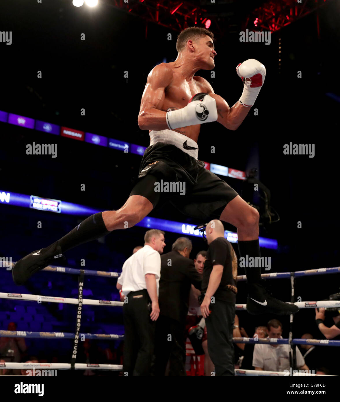 Anthony Ogogo celebrates after beating Frane Radnic during their ...