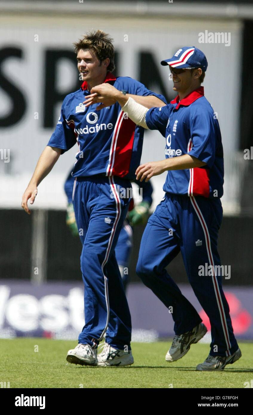 Sport cricket celebrating congratulating jim troughton james anderson ...