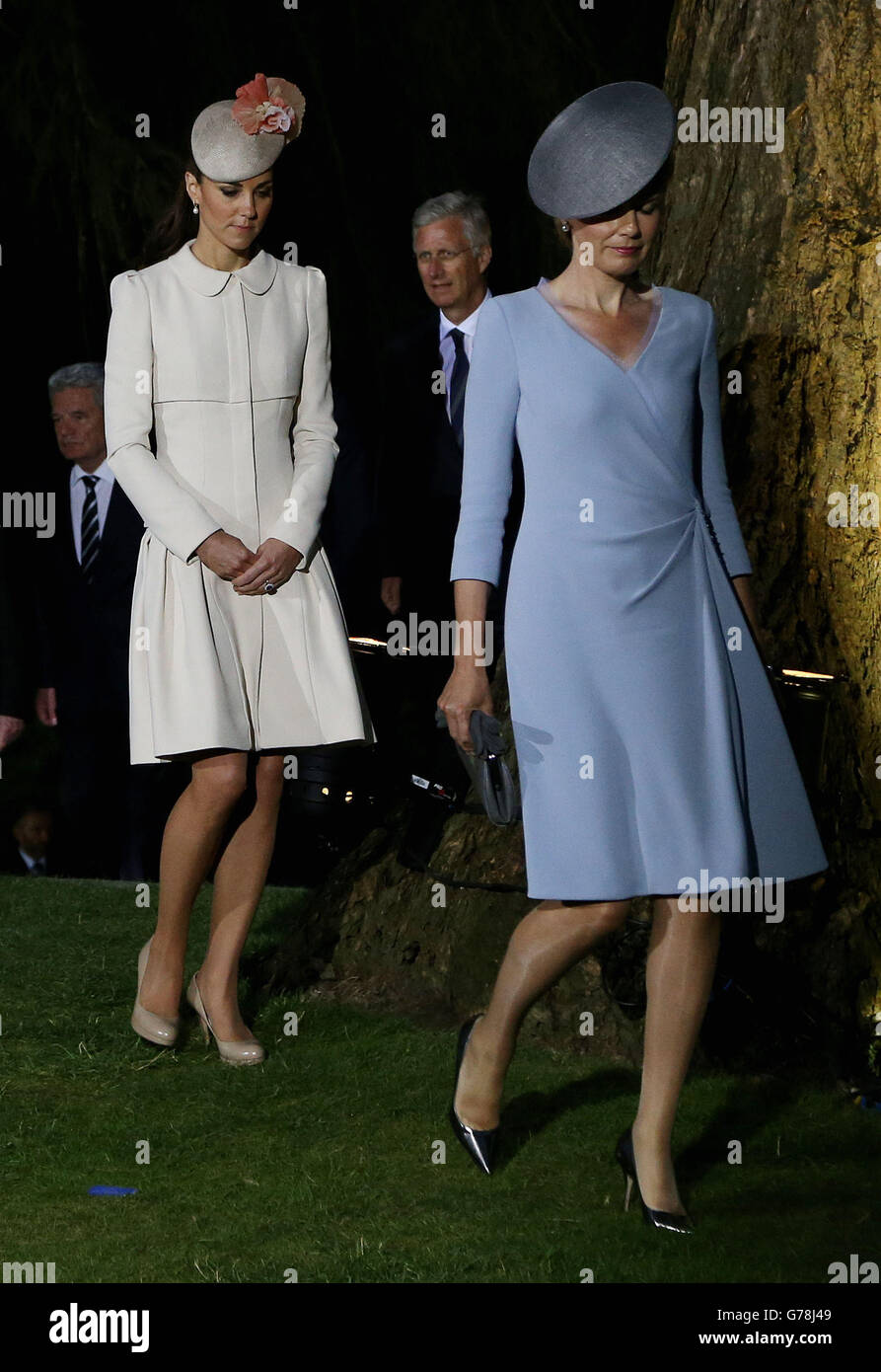 The Duchess of Cambridge with the Queen Mathilde of Belgium during a ...