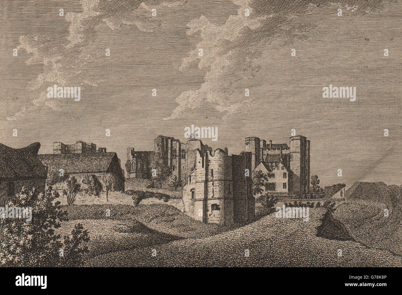 KENELWORTH CASTLE, Warwickshire. Plate 2. GROSE, antique print 1776 ...