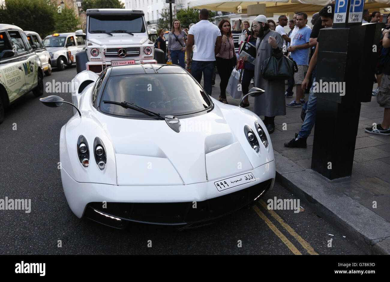 A Pagani Huayra bearing Arabic inscribed registration plates parked ...