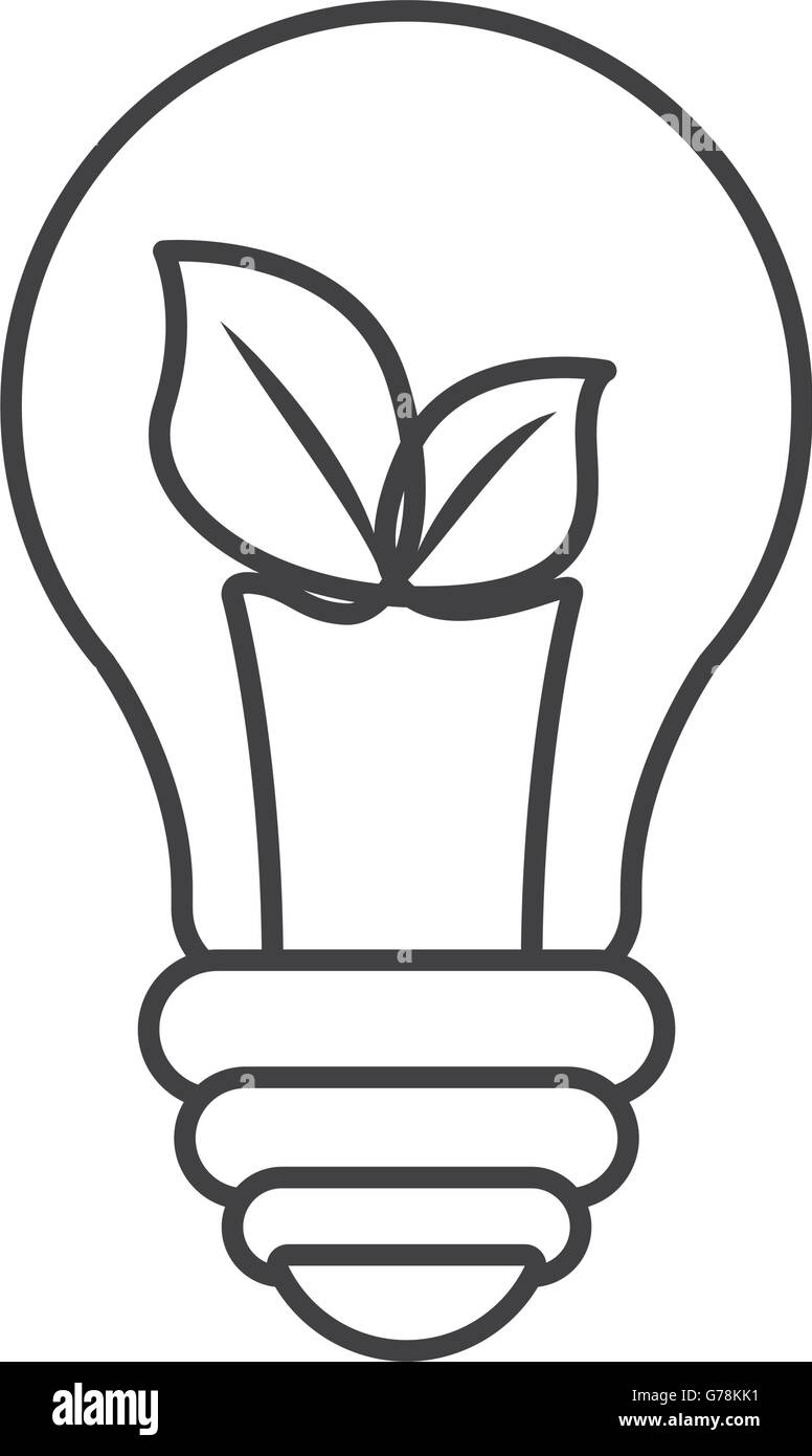 Light bulb and leaf icon. Save energy design. Vector graphic Stock ...