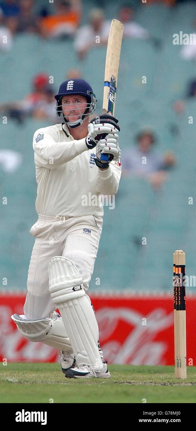 FOR EDITORIAL USE ONLY. NO COMMERCIAL USE:England's Craig White hits ...