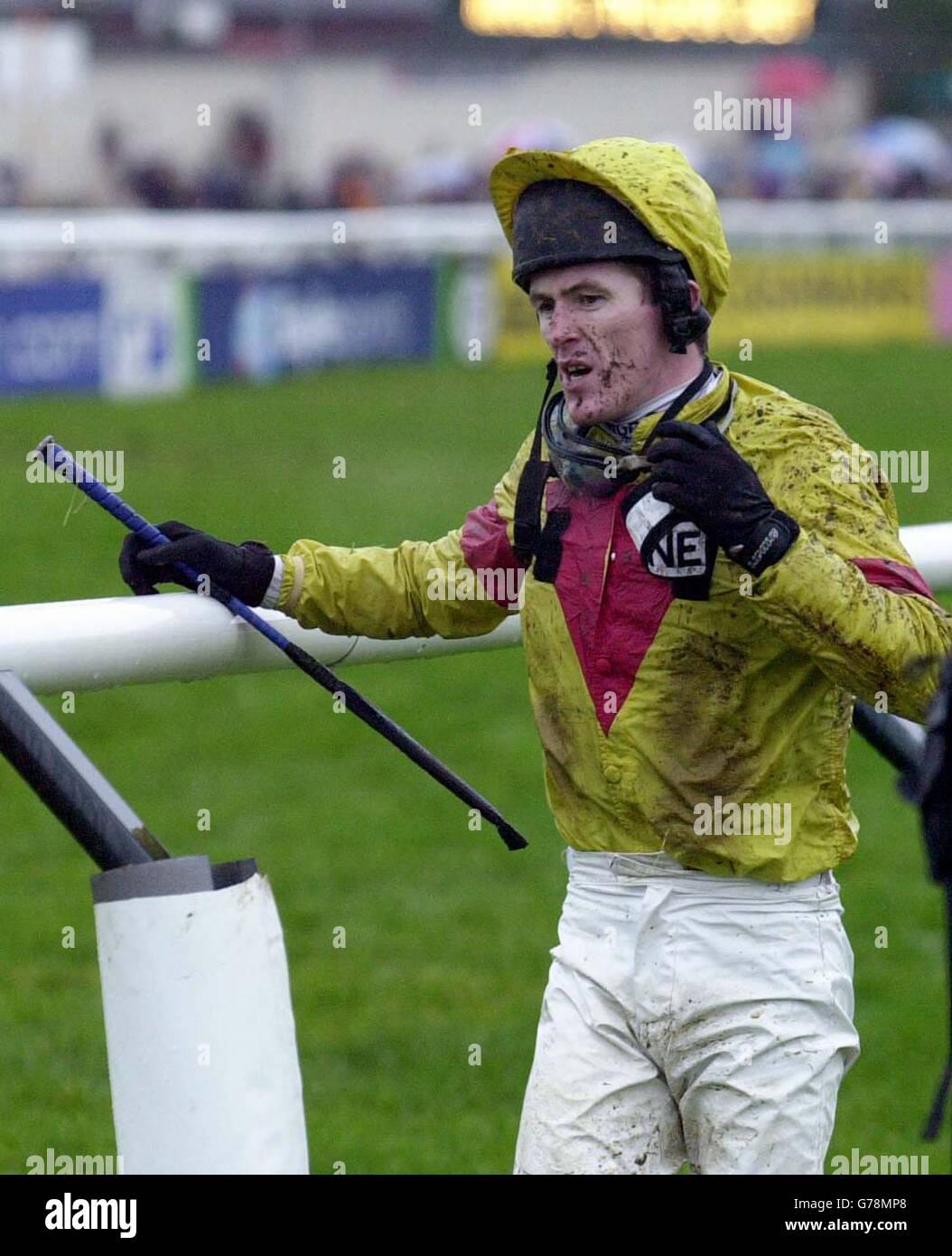 Tony McCoy Falling from Horse Stock Photo - Alamy