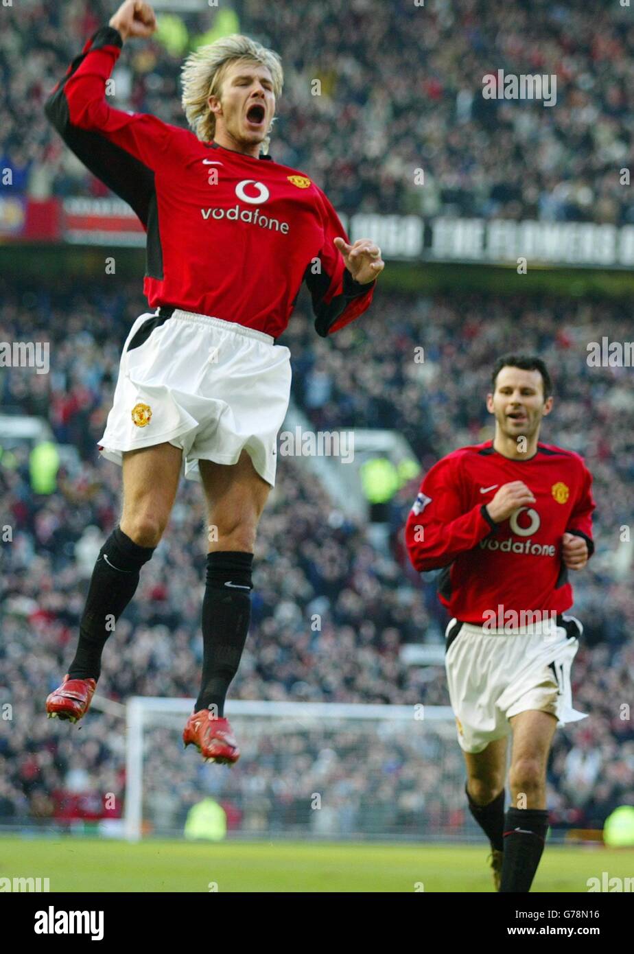 Football action scoring david beckham hi-res stock photography and ...