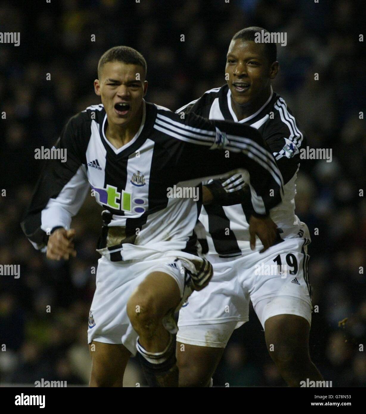 Football celebrating jermaine jenas titus bramble hi-res stock ...