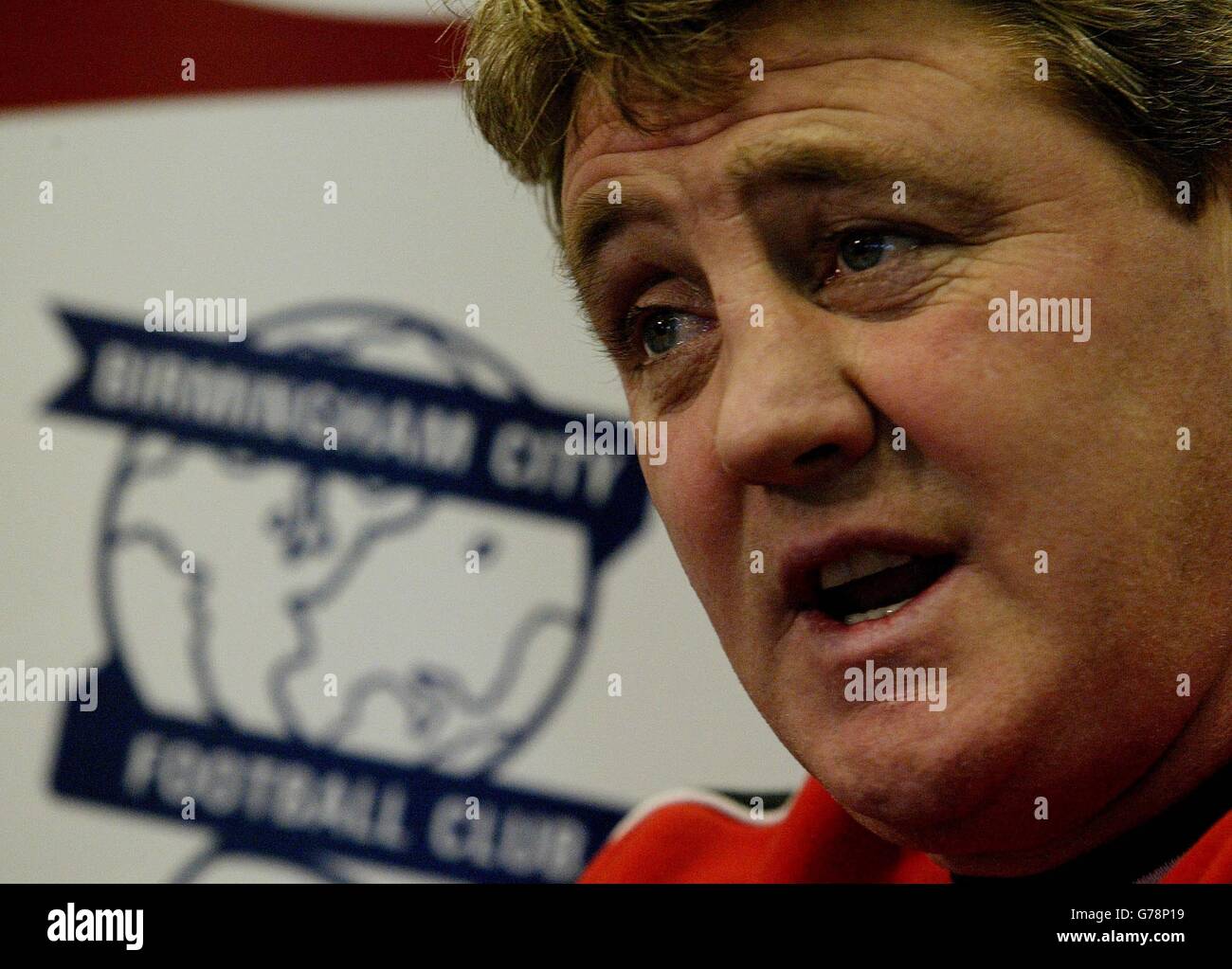 Birmingham city manager steve bruce talks to the media hi-res stock ...
