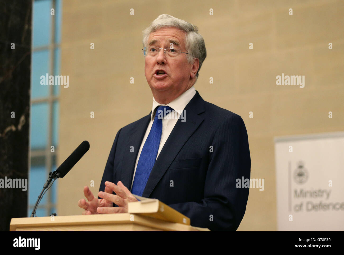 Defence Secretary Michael Fallon speaking at the Armed Forces Muslim ...