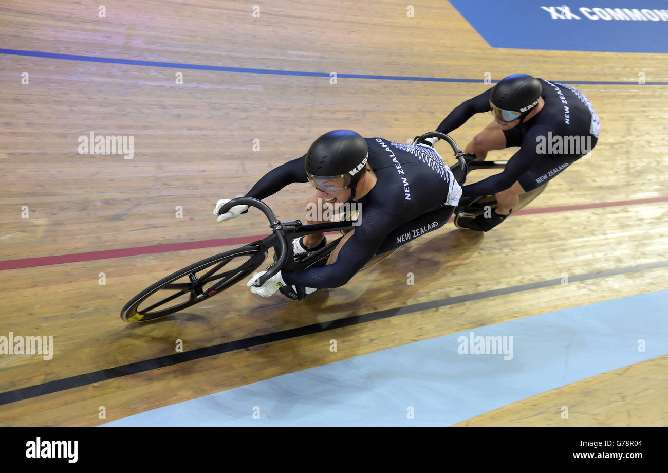New Zealand's Sam Webster (left) with New Zealand's Edward Dawkins in ...