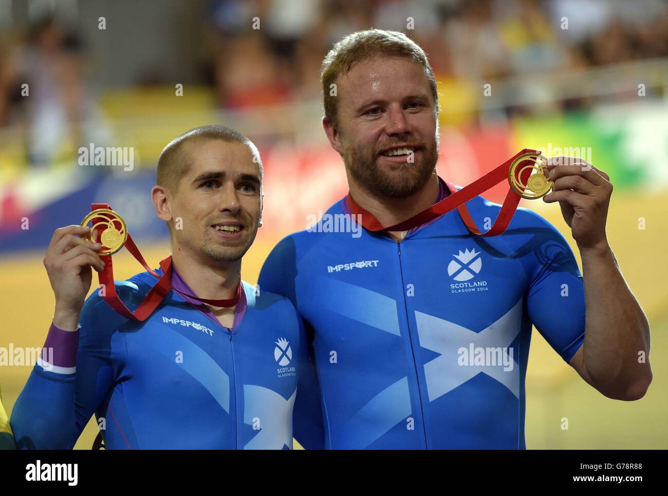 Scotland's Neil Fachie (left) and Craig MacLean celebrate with their ...