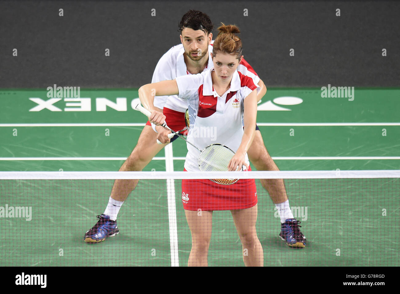 Englands hannah olver chris langridge in the mixed doubles badminton hi ...