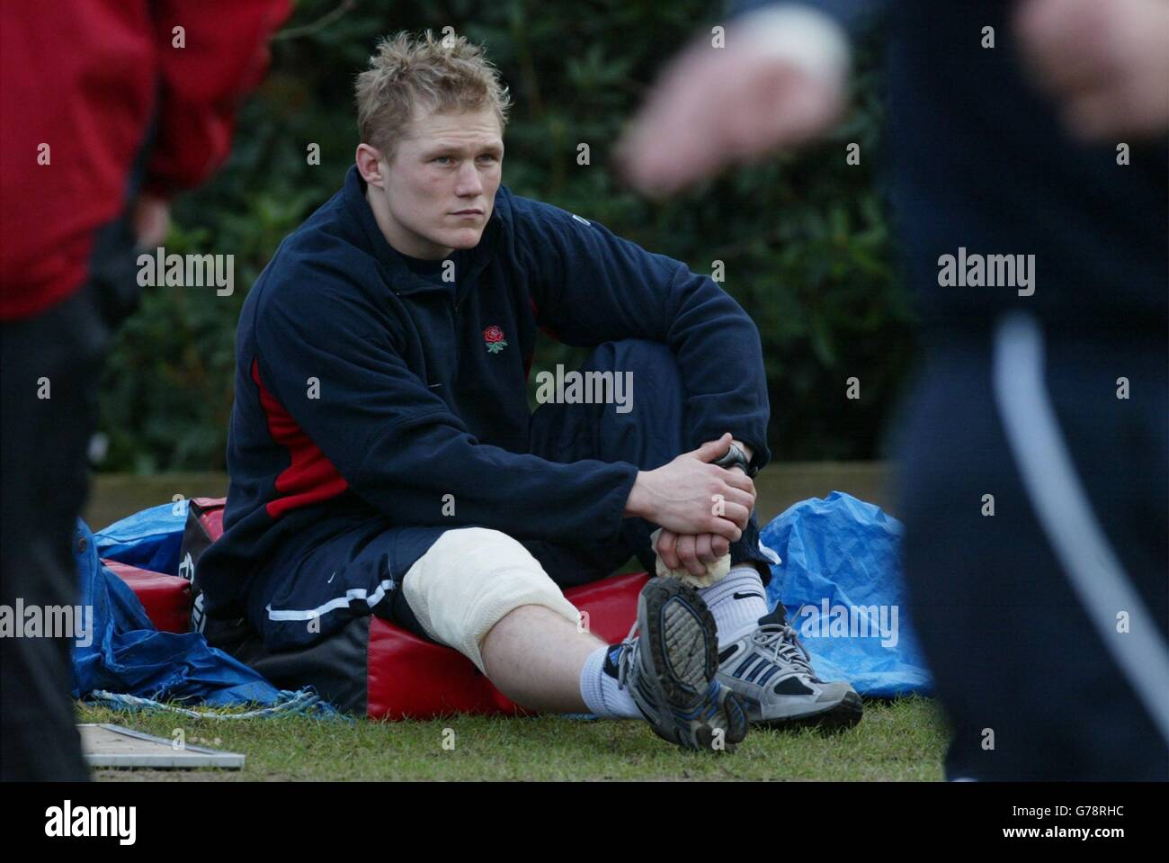 England's Full back Josh Lewsey sits out this afternoon's training ...
