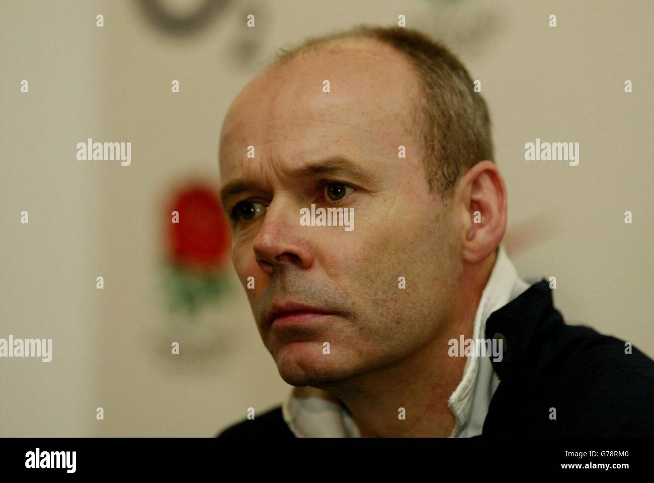 England's rugby coach Clive Woodward at a press conference at Pennyhill ...