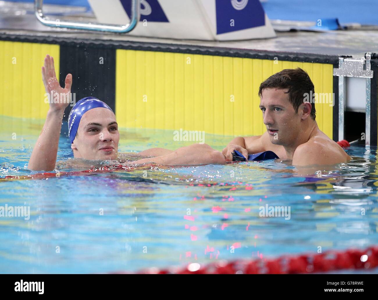 Scotland's Craig Benson (left) with teammate Michael Jamieson after the semi final of the men's ...