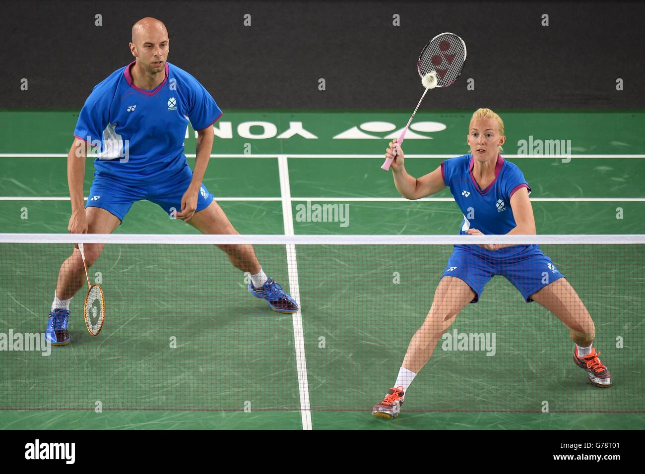 Scotland's Robert Blair (left) and Imogen Bankier (right) in action ...