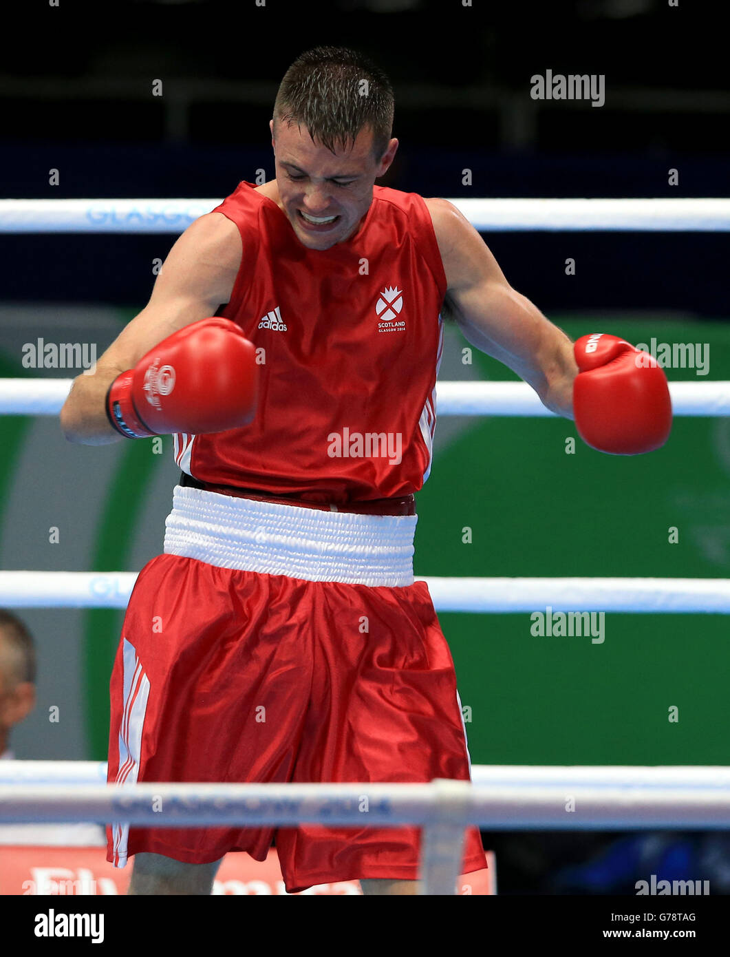 Scotland's Josh Taylor celebrates victory against Mauritius' Richarno ...