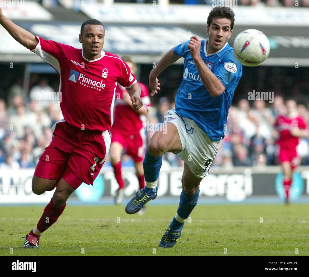 Nottingham Forest's Matthieu Louis-Jean (left), and Ipswich Town's ...