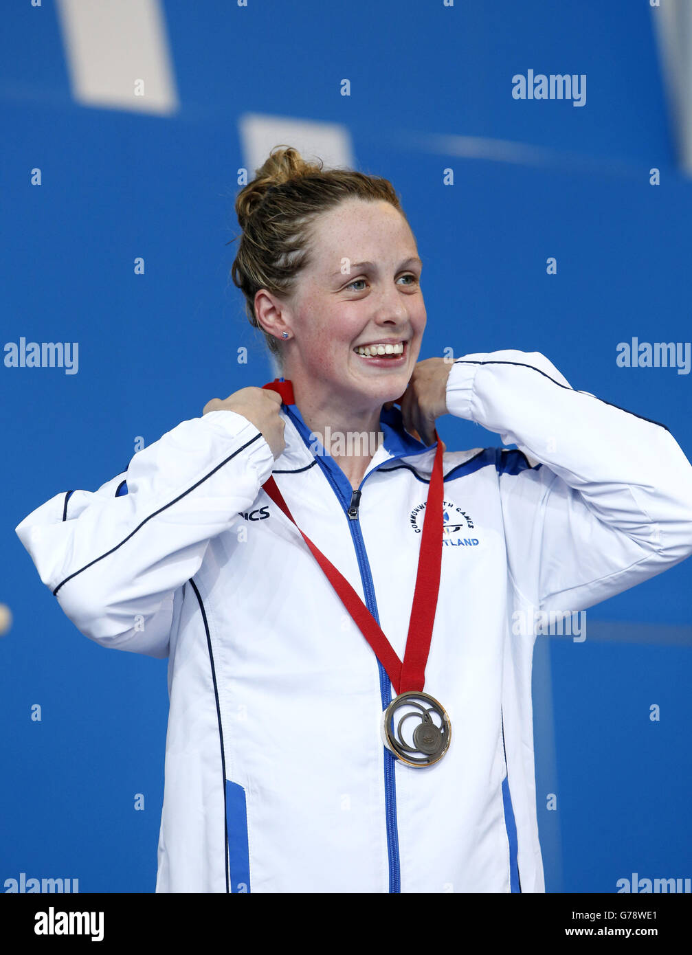 Bronze medalist Scotland's Hannah Miley on the podium for the Women's ...