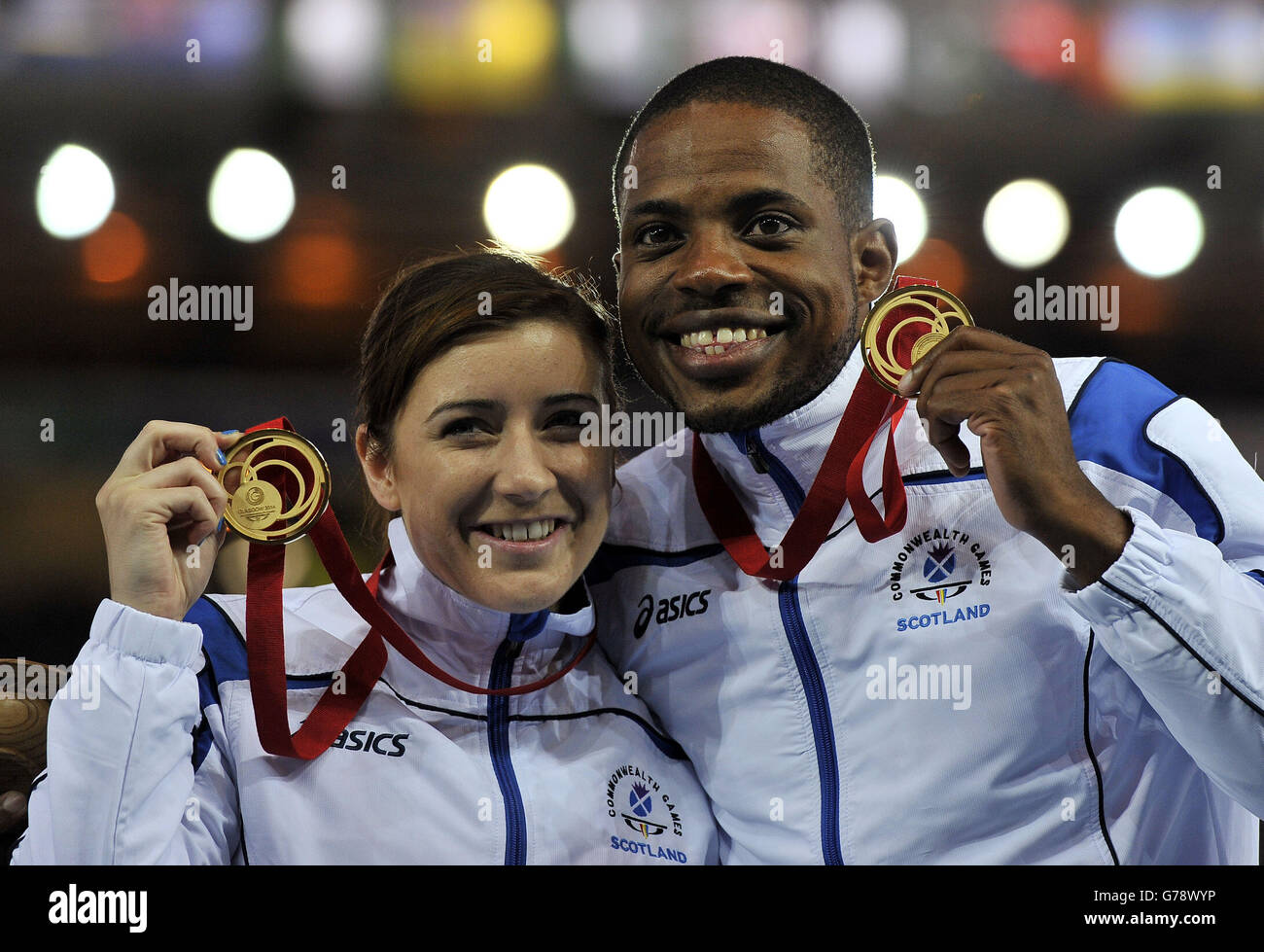 Scotland's Libby Clegg and her guide celebrate with their gold medals ...