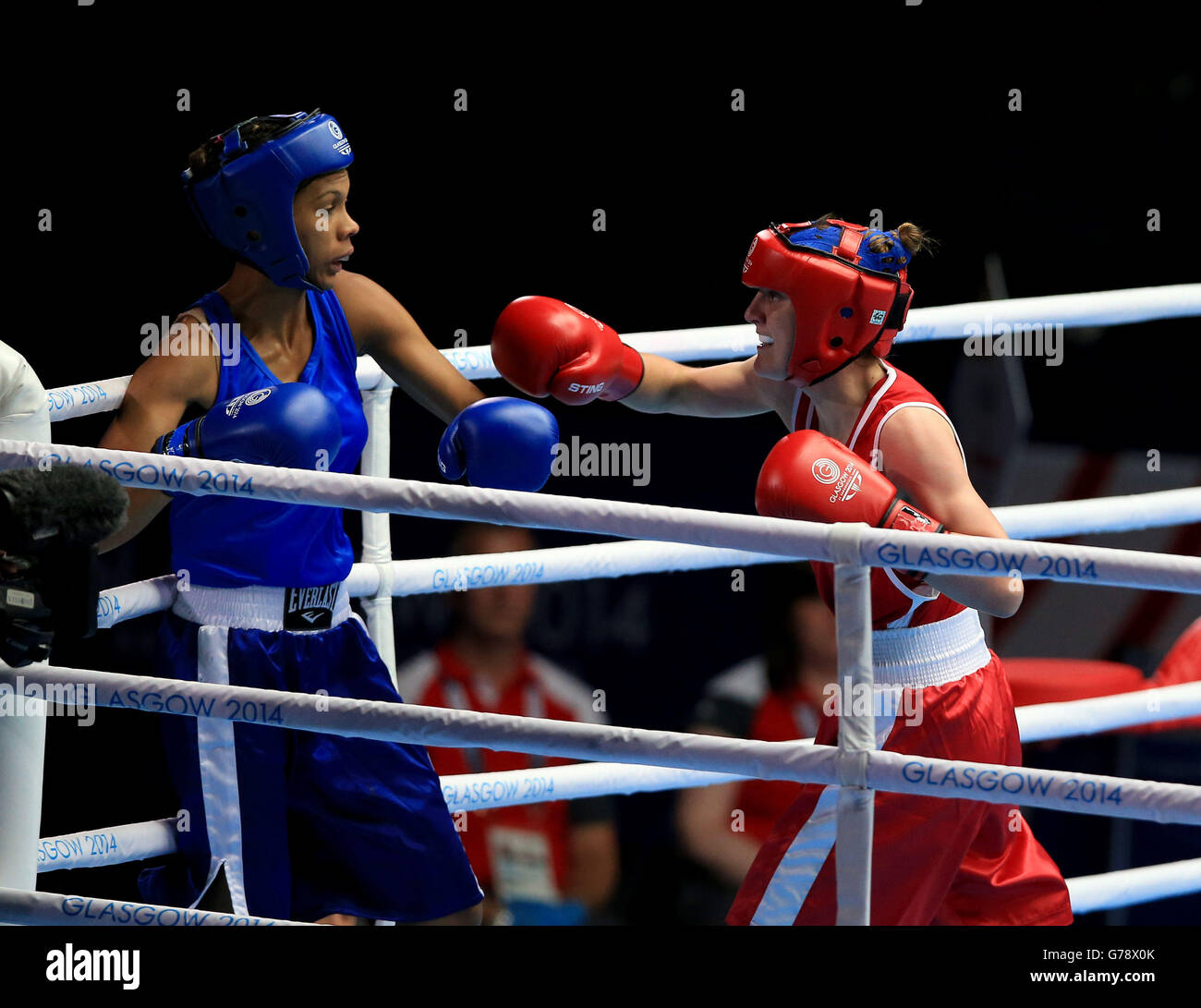 Northern Ireland's Michaela Walsh (red) in action against Mauritius ...