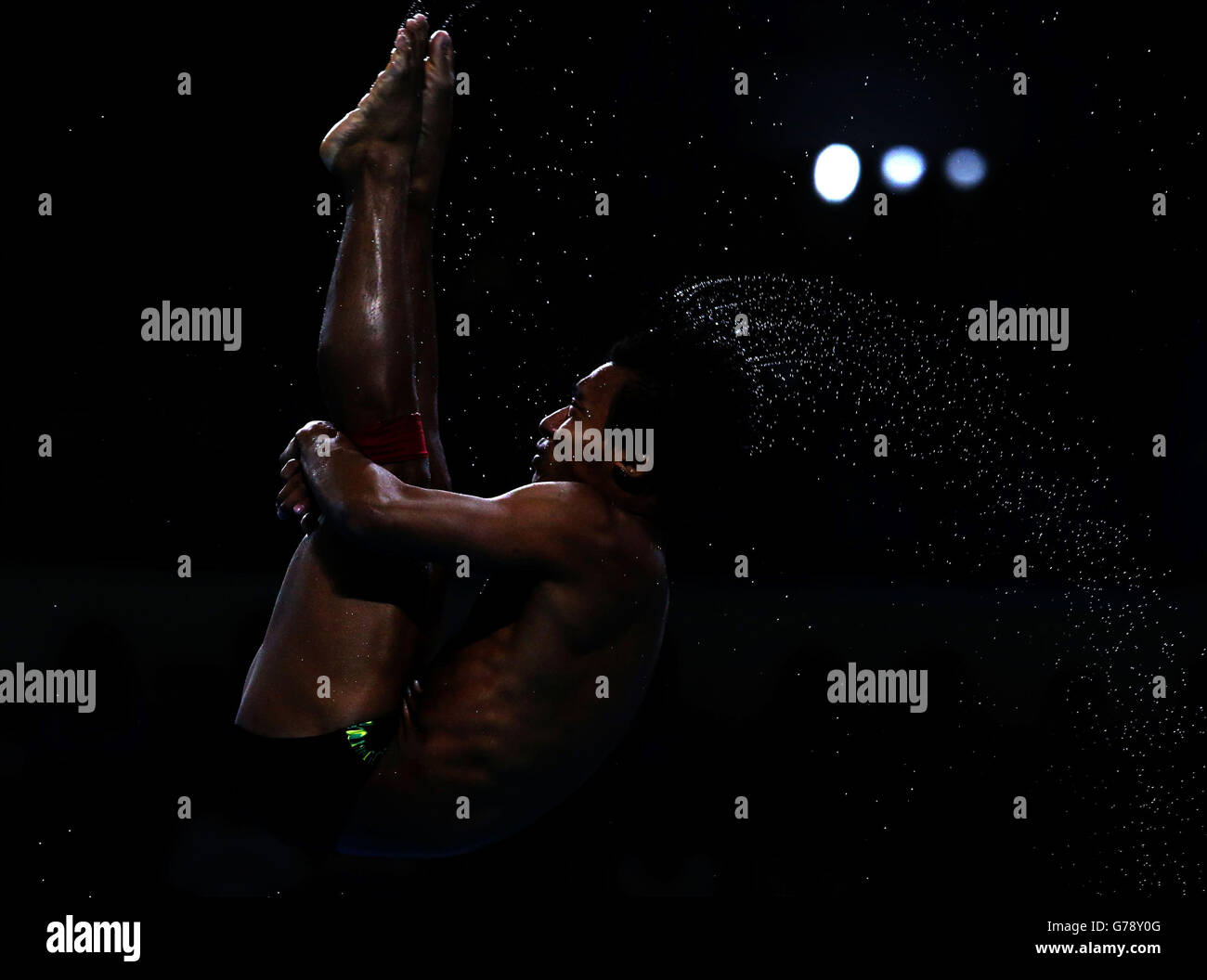 India's Ramananda Kongbrailatpam during the Men's 1m Springboard Diving ...