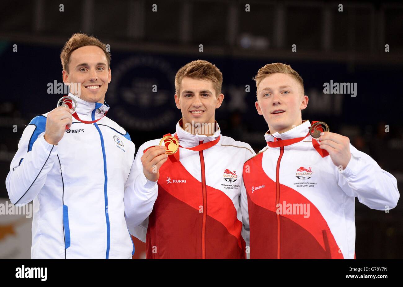 (left to right) silver medal winner Scotland's Daniel Keatings, gold ...
