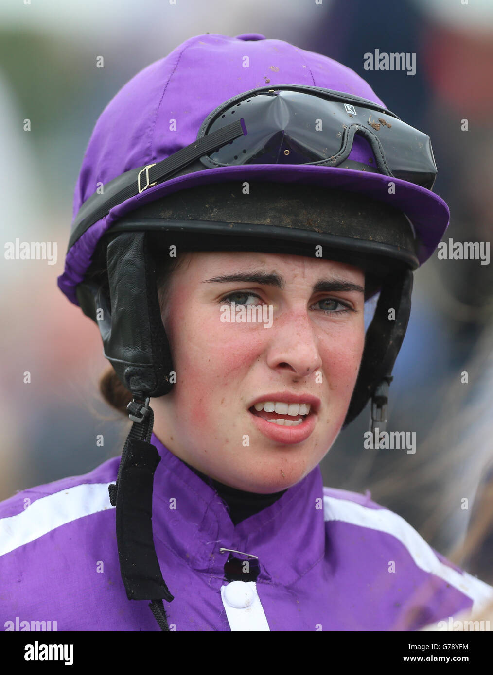 Jockey Sarah O'Brien on day three of the Galway Festival at Galway ...