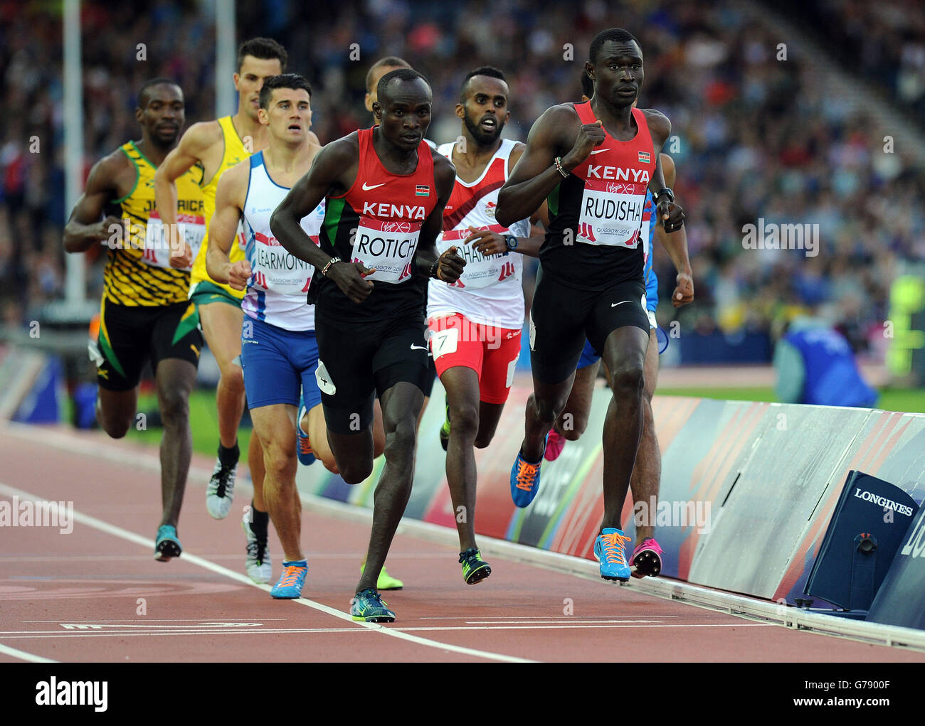 Kenya's David Rudisha (right) on his way to winning his heat of the Men ...